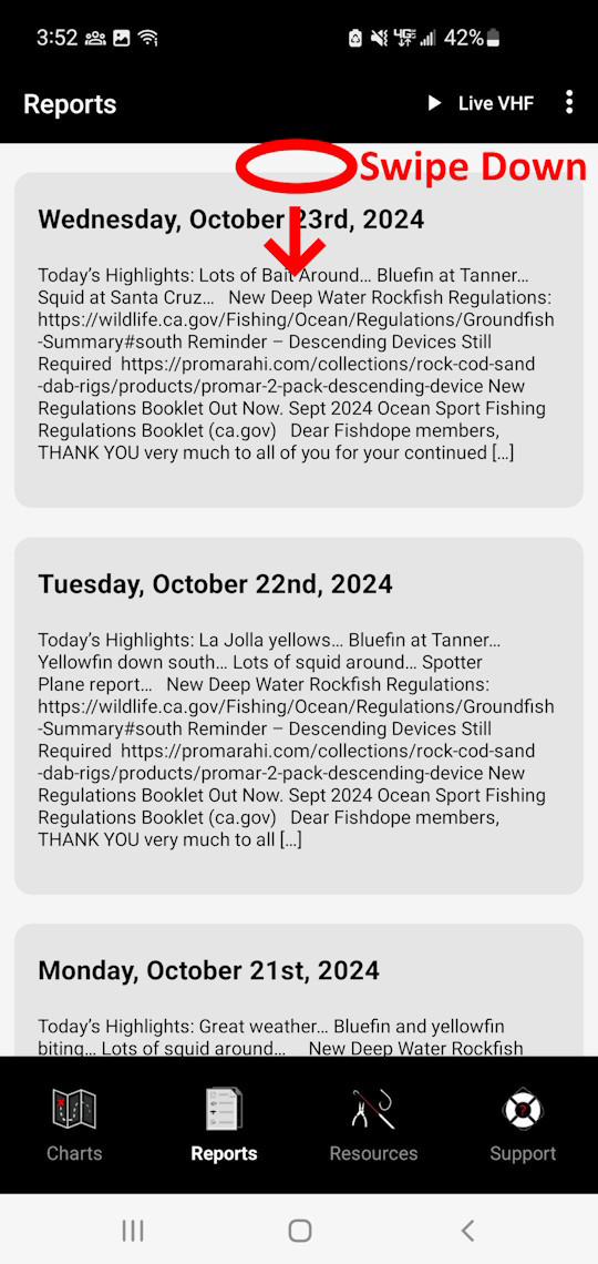 Mobile App FAQ and Support | California Fishing Reports | Sea Surface ...