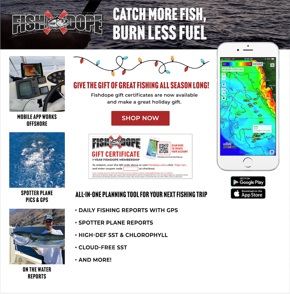 FishDope Gift Certificates | California Fishing Reports | Sea Surface ...